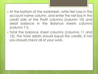 12 column worksheet | PPTX
