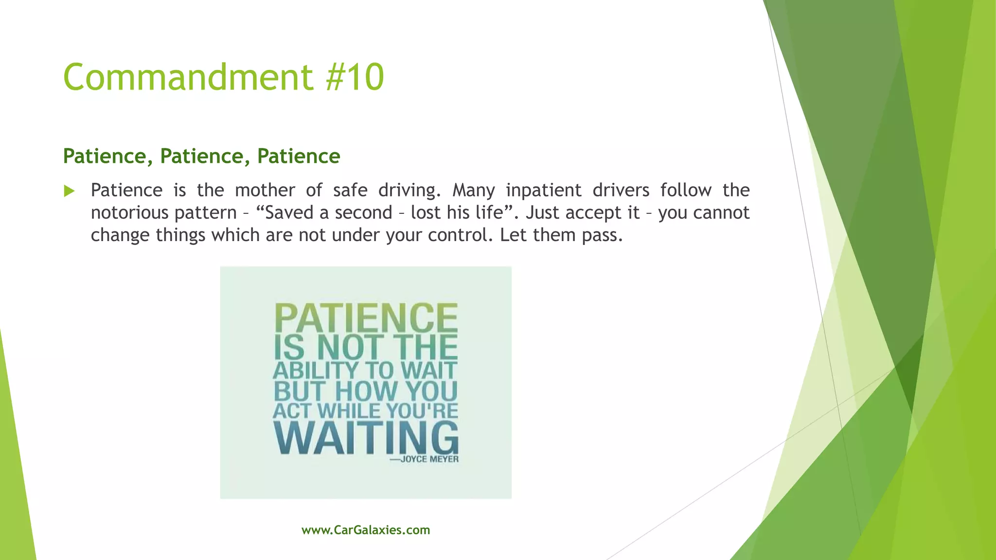 12 commandments of defensive driving | PPTX