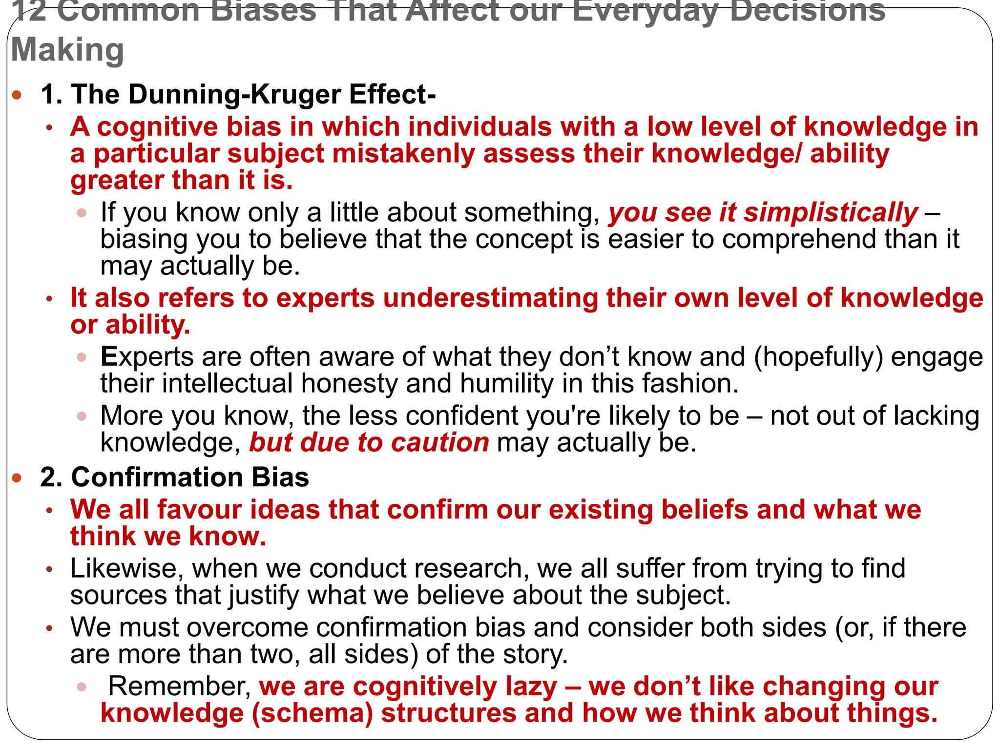 12 common biases that affect how we make | PPTX