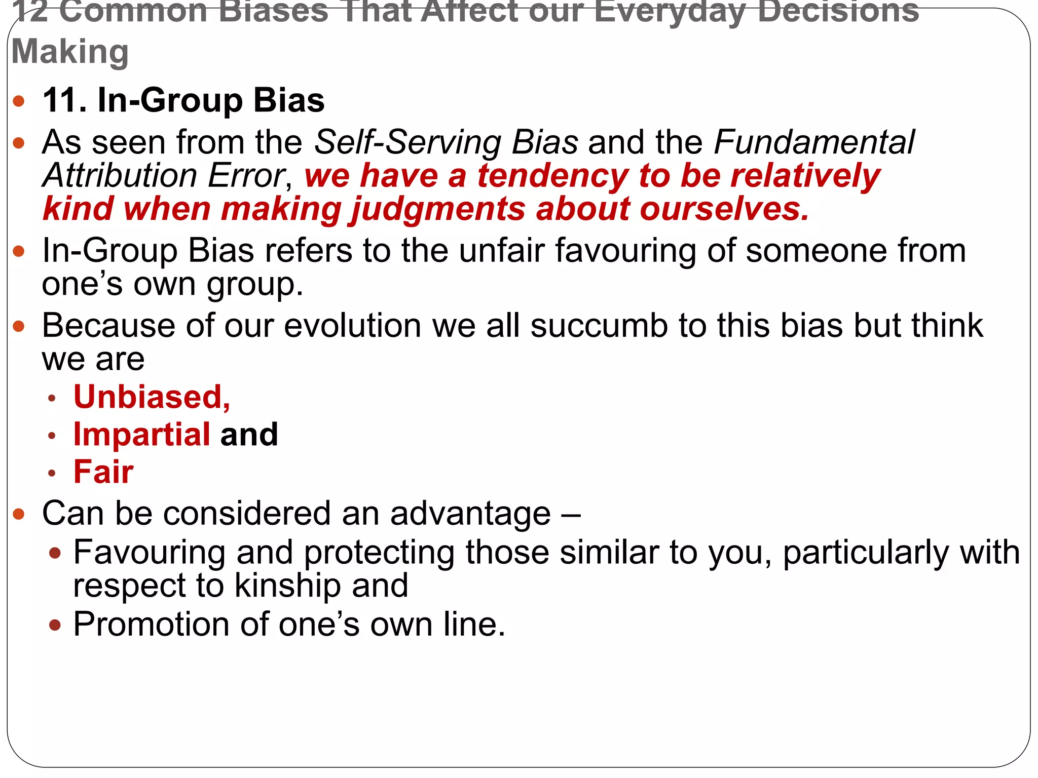 12 common biases that affect how we make | PPTX