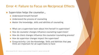 12 Common Errors in Clinical Supervision | PPT