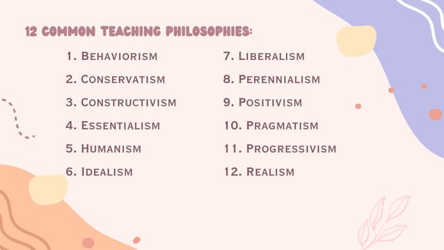 12 Common Teaching Philosophies - LASTIMA ANTHONETTE.pdf | Primary Education | Education