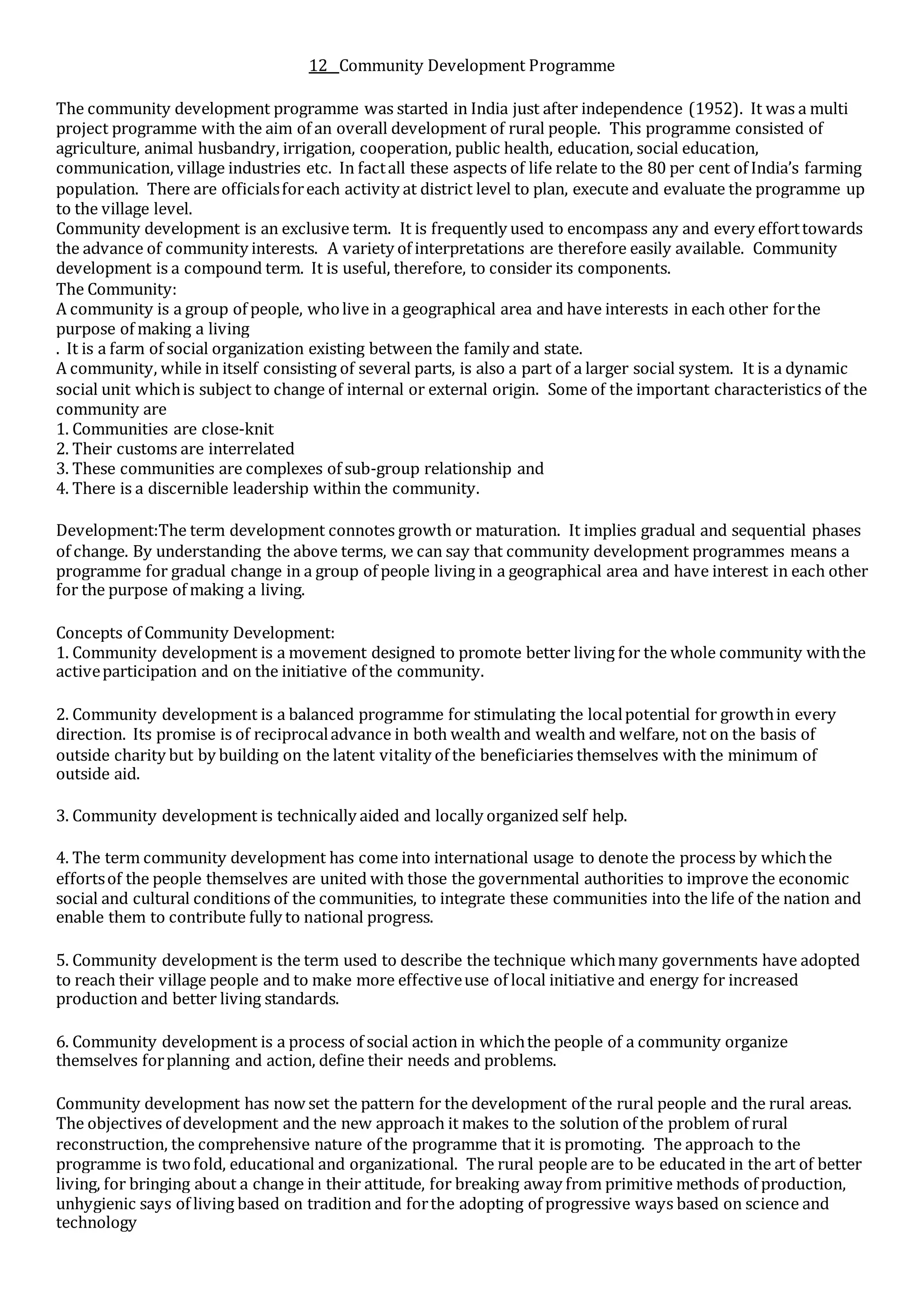 community development programme | PDF