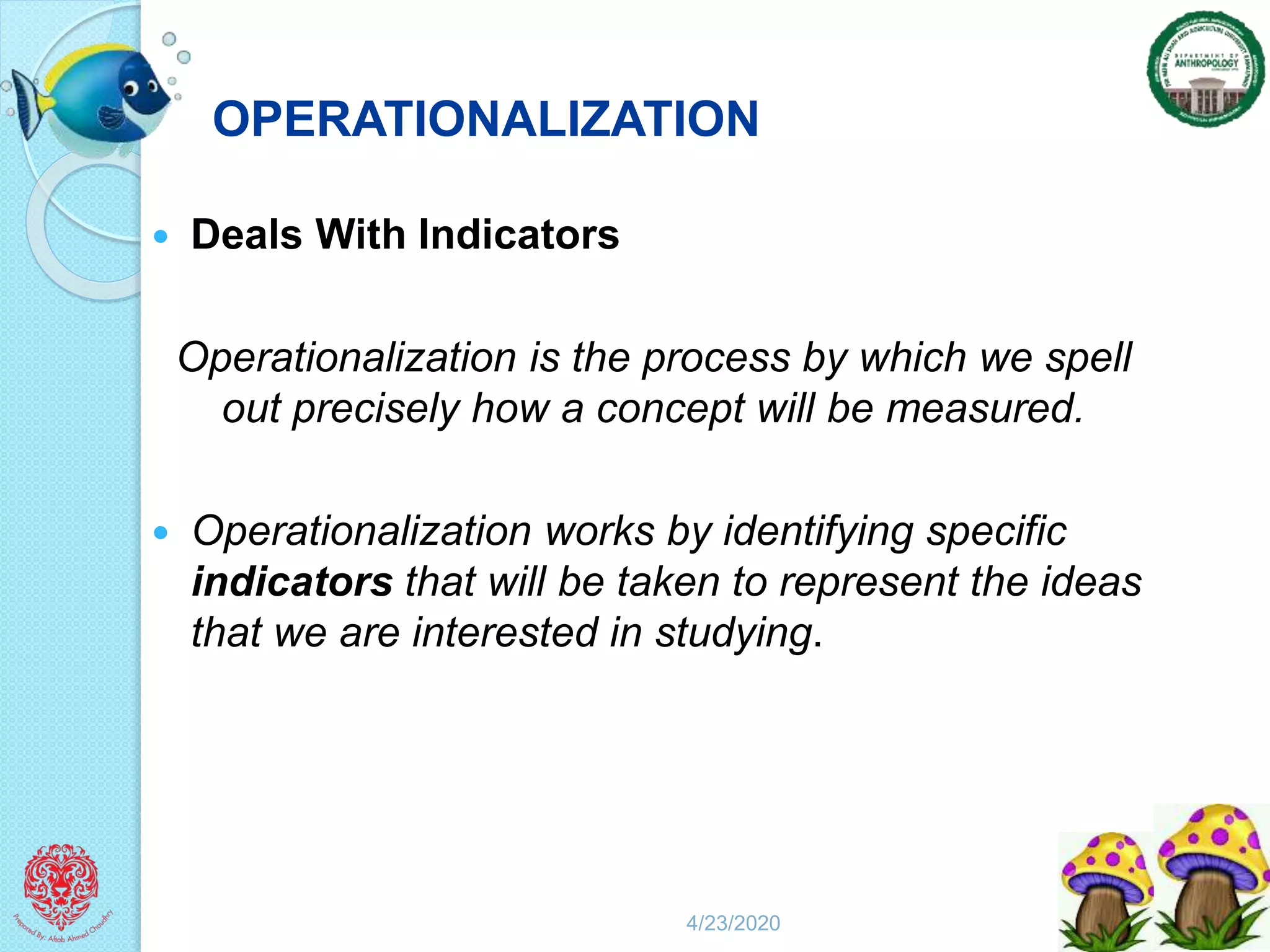 Conceptualization and Operationalisation stat 716 | PPTX | Science
