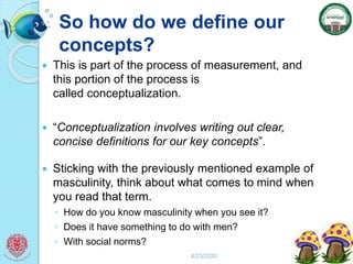 Conceptualization and Operationalisation stat 716 | PPTX | Science