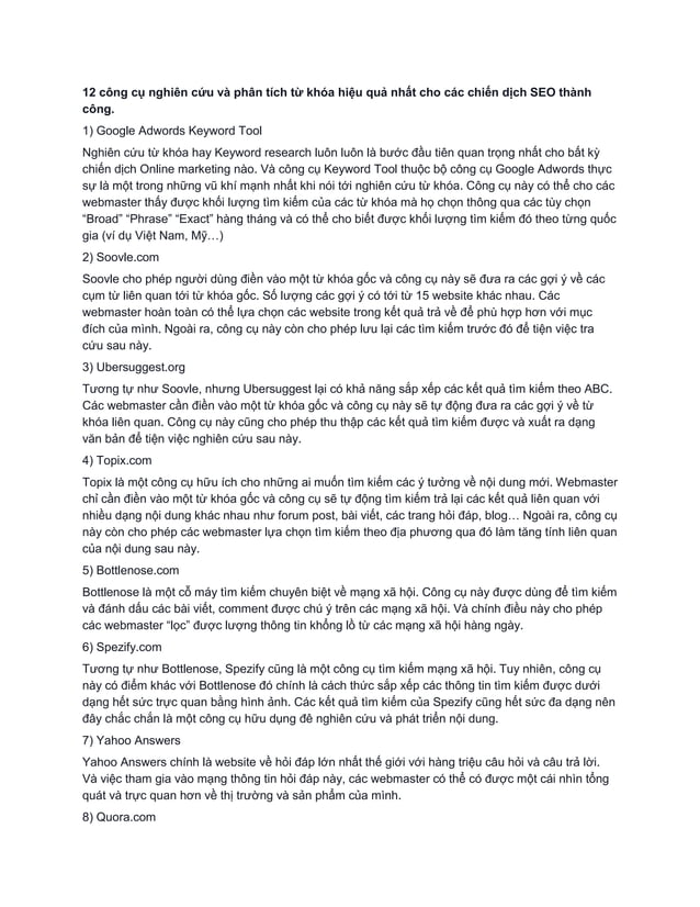 12 cong cu phan tich tu khoa hieu qua cho cac chien dich seo | PDF