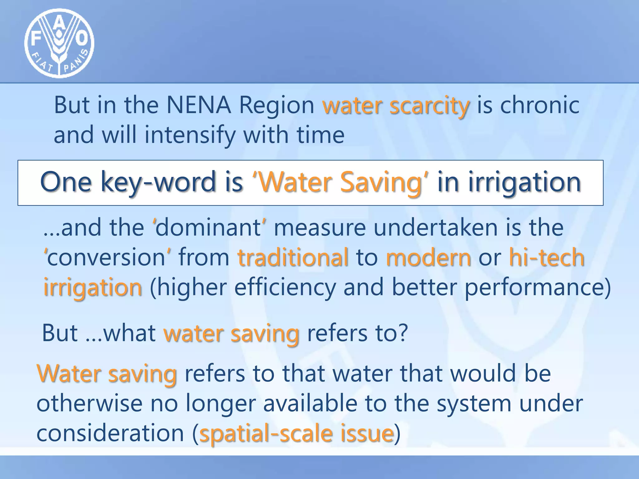 Consumptive and non-consumptive water use: Getting the right framework ...
