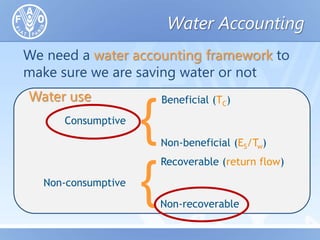 Consumptive and non-consumptive water use: Getting the right framework ...