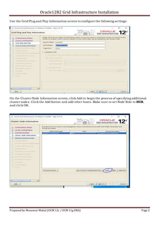 Oracle 12cR2 Grid Infrastructure Installation | PDF