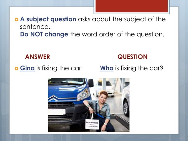 12C Subject and object questions | PPT