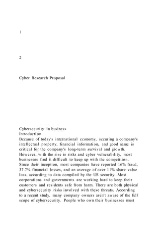 12Cyber Research ProposalCyb | PDF