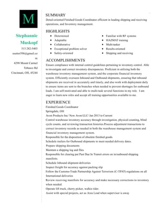Stephannie Muskopf Resume 2 | PDF