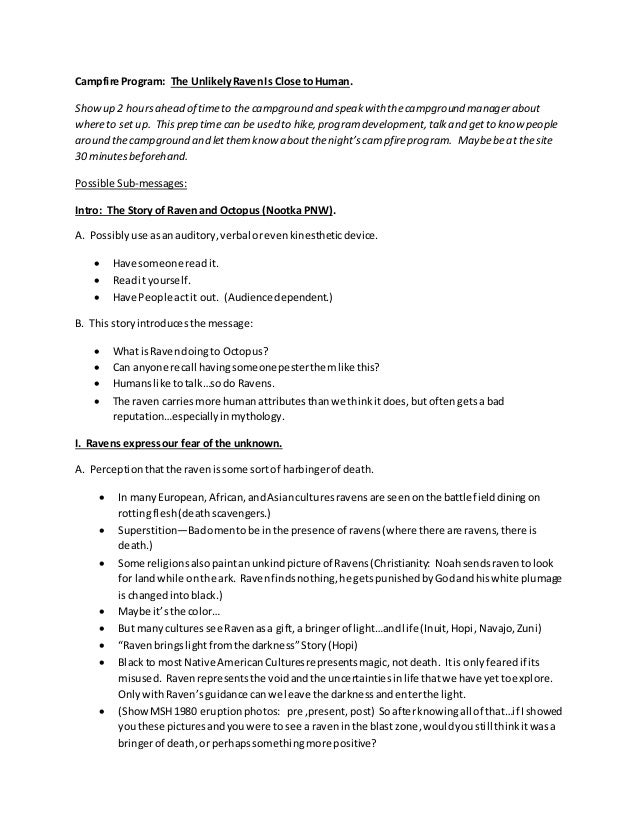 Campfire Program Raven of the Northwest