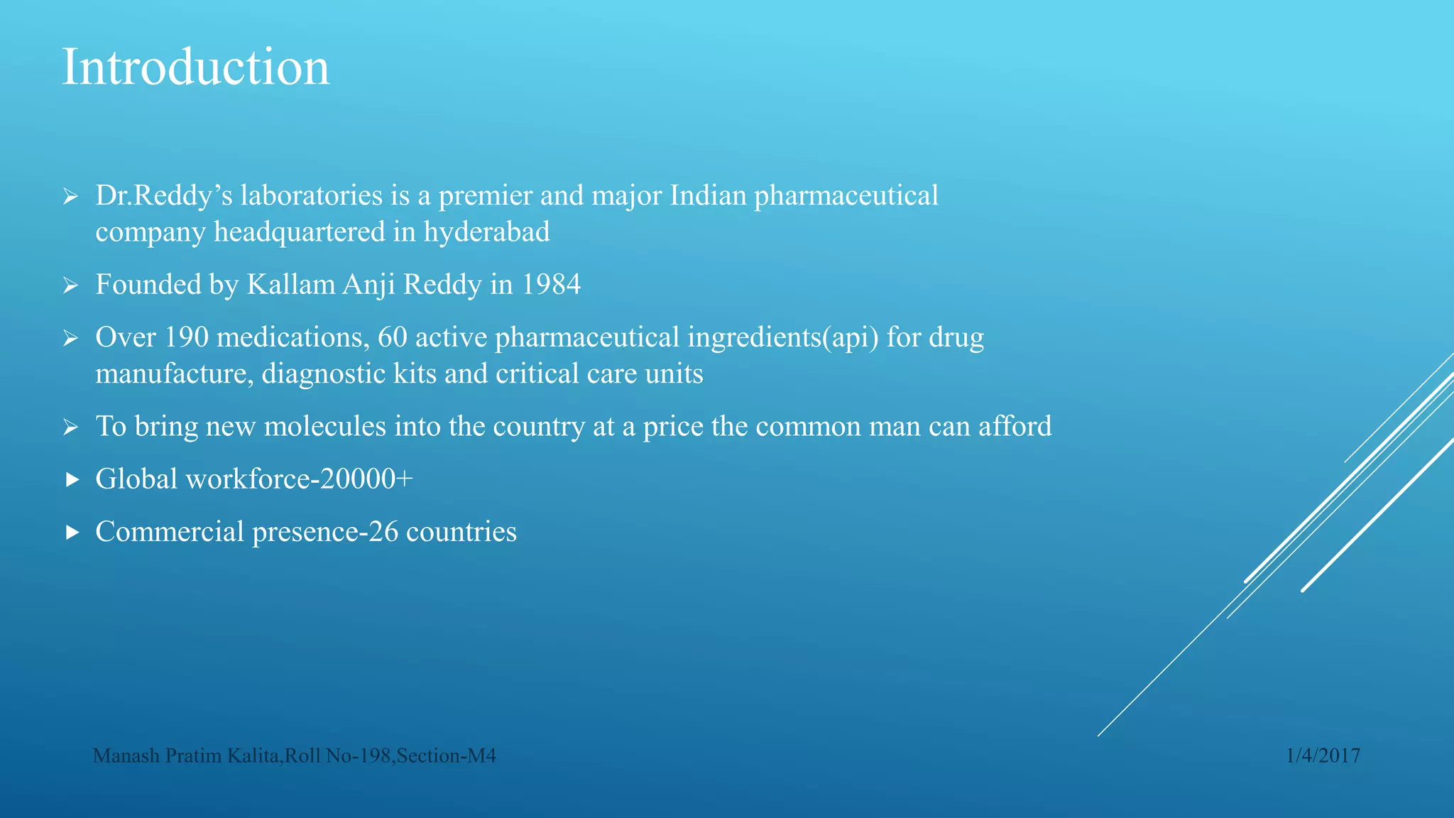 DR REDDYS LABS PPT | PPTX