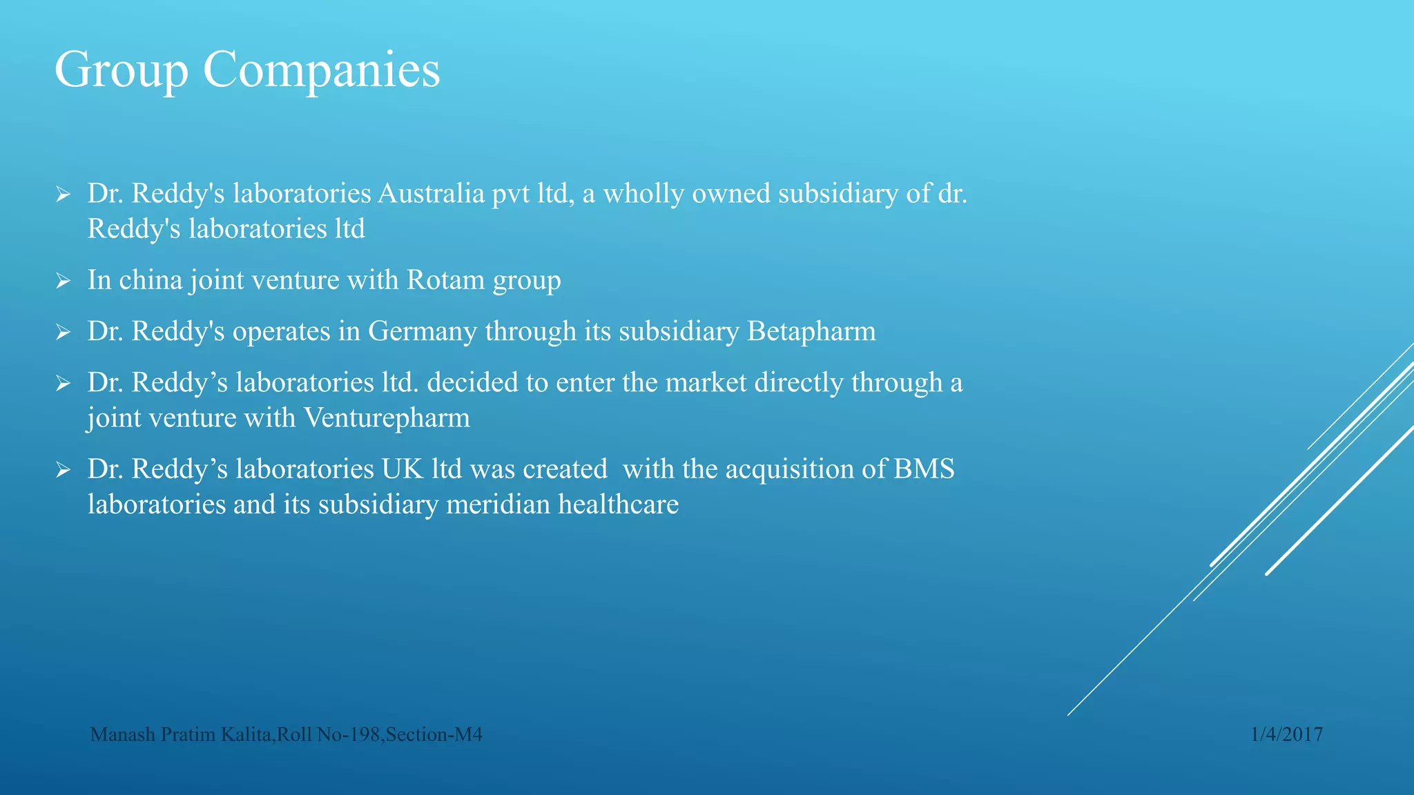 DR REDDYS LABS PPT | PPTX