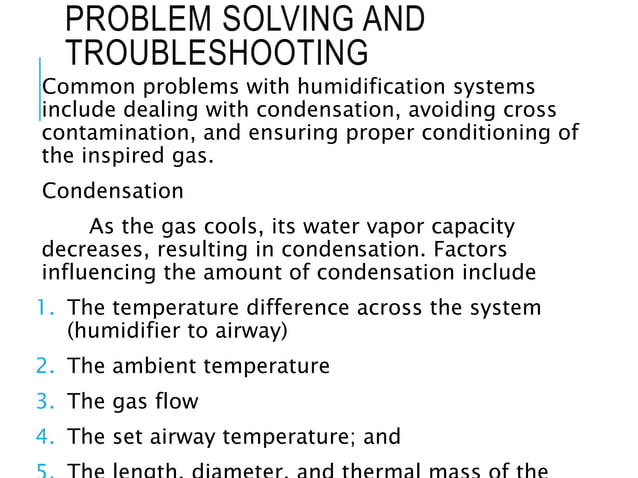 Humidification | PPTX | Lung and Respiratory Health | Diseases and ...