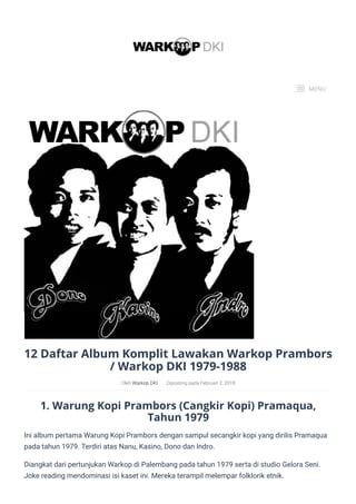 12 daftar album komplit lawakan warkop prambors warkop dki 1979 1988 ...