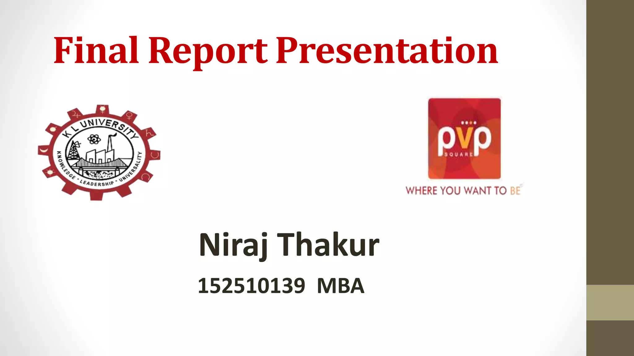 Presentation for SIP Final report by Niraj | PPT