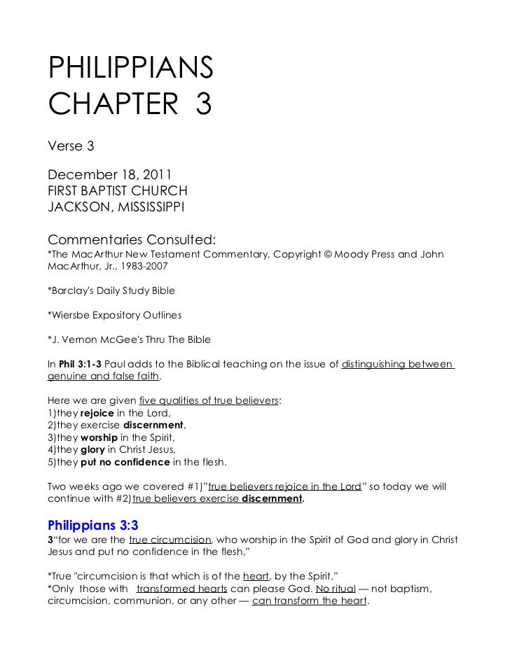 12 December 18, 2011 Philippians, Chapter 3 Verse 3