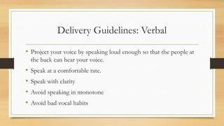 DELIVERING A FORMAL SPEECH: A GUIDE WITH ACTIVITIES | PPT