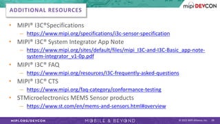 MIPI DevCon 2021: MIPI I3C Application and Validation Models for IoT Sensor Nodes | PDF