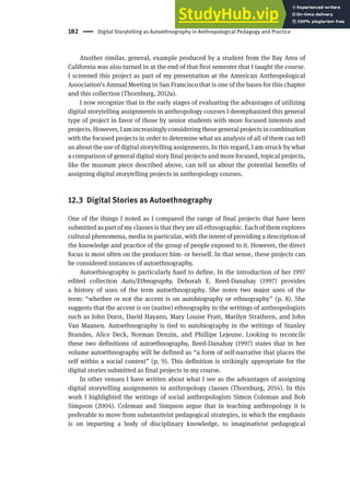 12 Digital Storytelling As Autoethnography In Anthropological Pedagogy ...