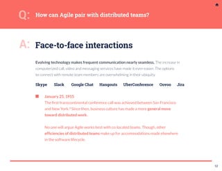 Agile Software Development with Remote Teams | PDF | Remote Working ...