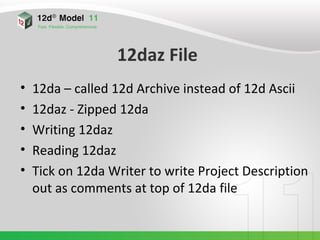 12d model - Whats new in V11 | PPT