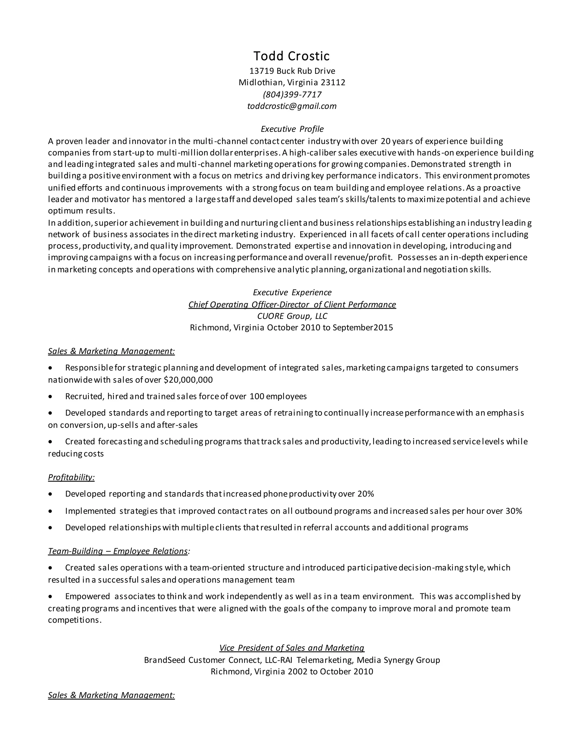 Todd Crostic Resume 9.23.15