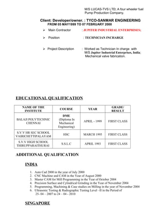 SARAVANAN RESUME | DOC