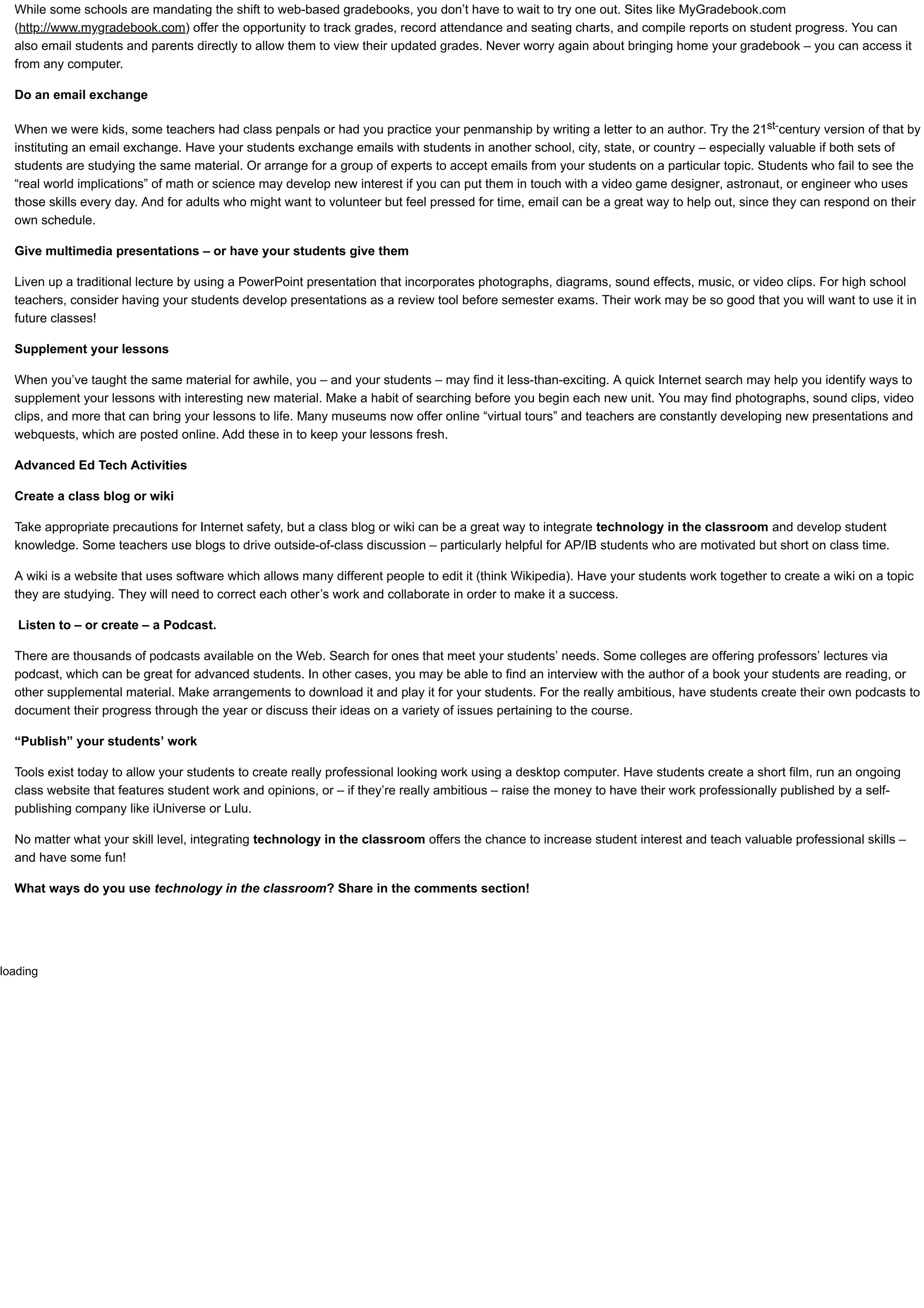 12 easy ways to use technology in the classroom even for technophobic ...