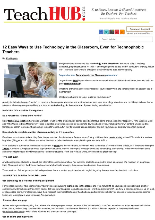 12 easy ways to use technology in the classroom even for technophobic ...