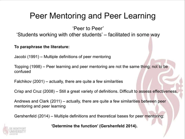 Why Peer Mentoring Works FINAL | PPT