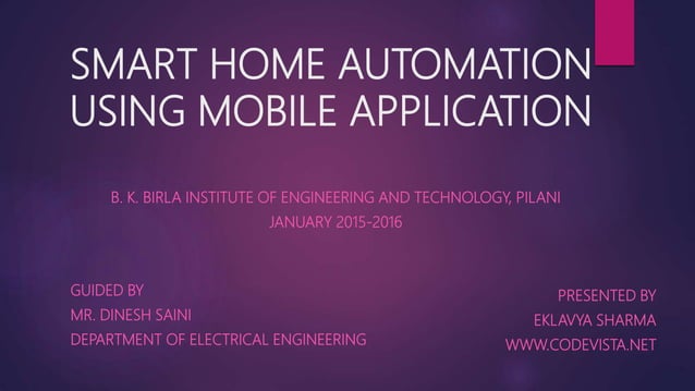 Smart Home Automation Using Mobile Application Pptx Technology And Computing