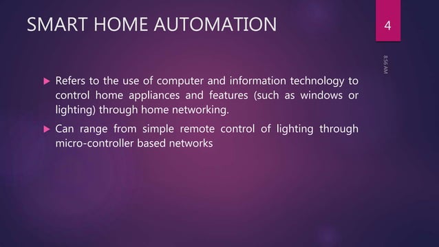 SMART HOME AUTOMATION USING MOBILE APPLICATION | PPTX | Technology ...