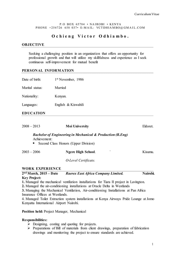 victor updated cv - 2016 | PDF