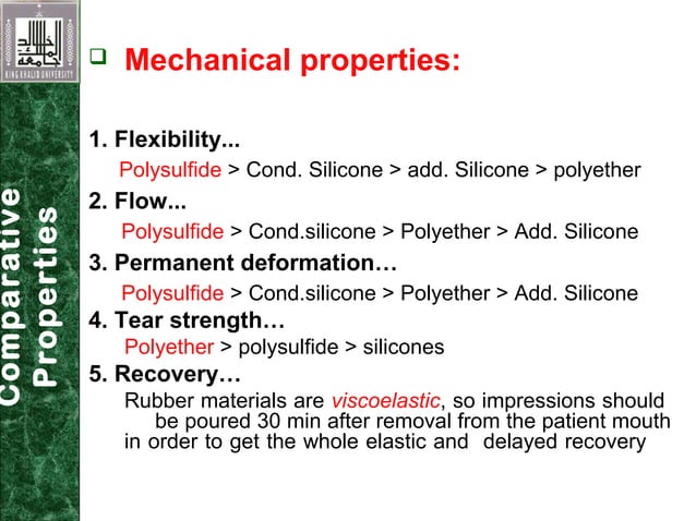 elastomeric Impression DENTAL material | PPT