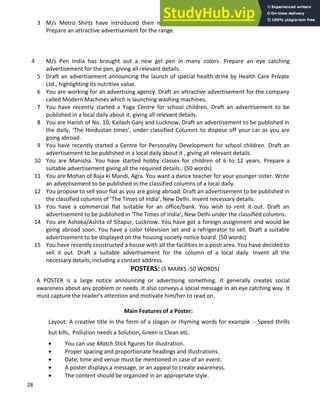12 English Core Notes Writing | PDF