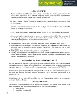 12 English Core Notes Writing | PDF