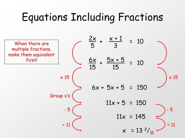 12) Equations Including Fractions.ppt | Physics | Science