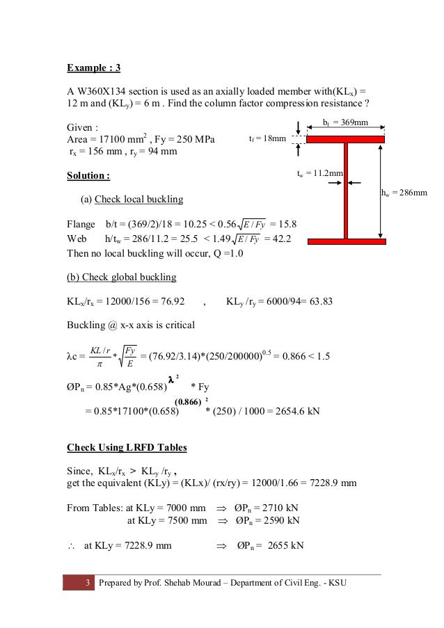 12-Examples on Compression Members (Steel Structural Design & Prof. S…