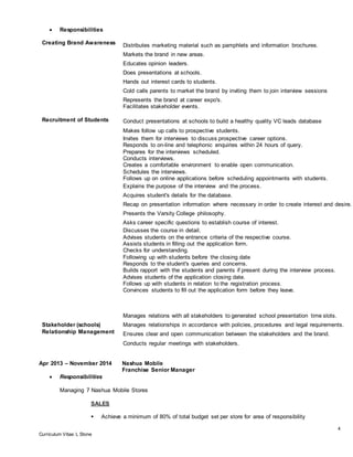 Lionel Stone CV - Curriculum Vitae 1 | PDF