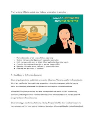 12 Factors To Be Considered before Choosing A Loan Management System | PDF