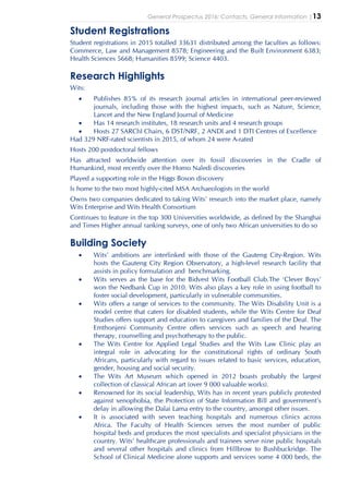 2016 General Prospectus for Wits | PDF