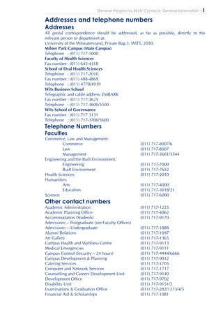 2016 General Prospectus for Wits | PDF
