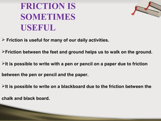 class 8, chapter -12 friction | PPT