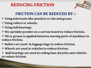 class 8, chapter -12 friction | PPT