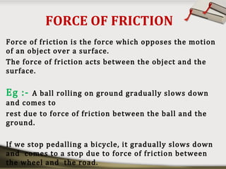 class 8, chapter -12 friction | PPT