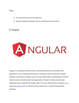 12 Front-End App Development Languages to Consider in 2023 | PDF