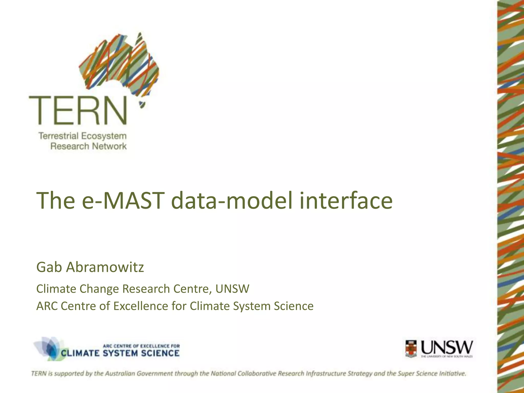 Gab Abramowitz_The e-MAST data-model interface | PPT